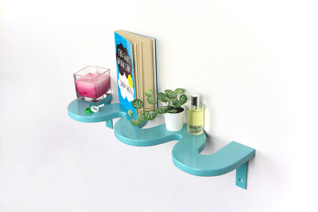 Wavy Shelf - Light Blue Shelf, Maximalist Decor, Danish Pastel, Wall ...