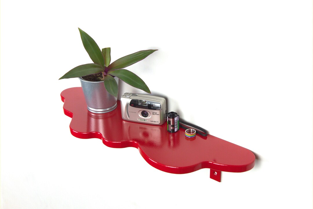 Wavy Shelf - Red Shelf, Maximalist Decor, Cloud Shelf, Wall Mounted ...