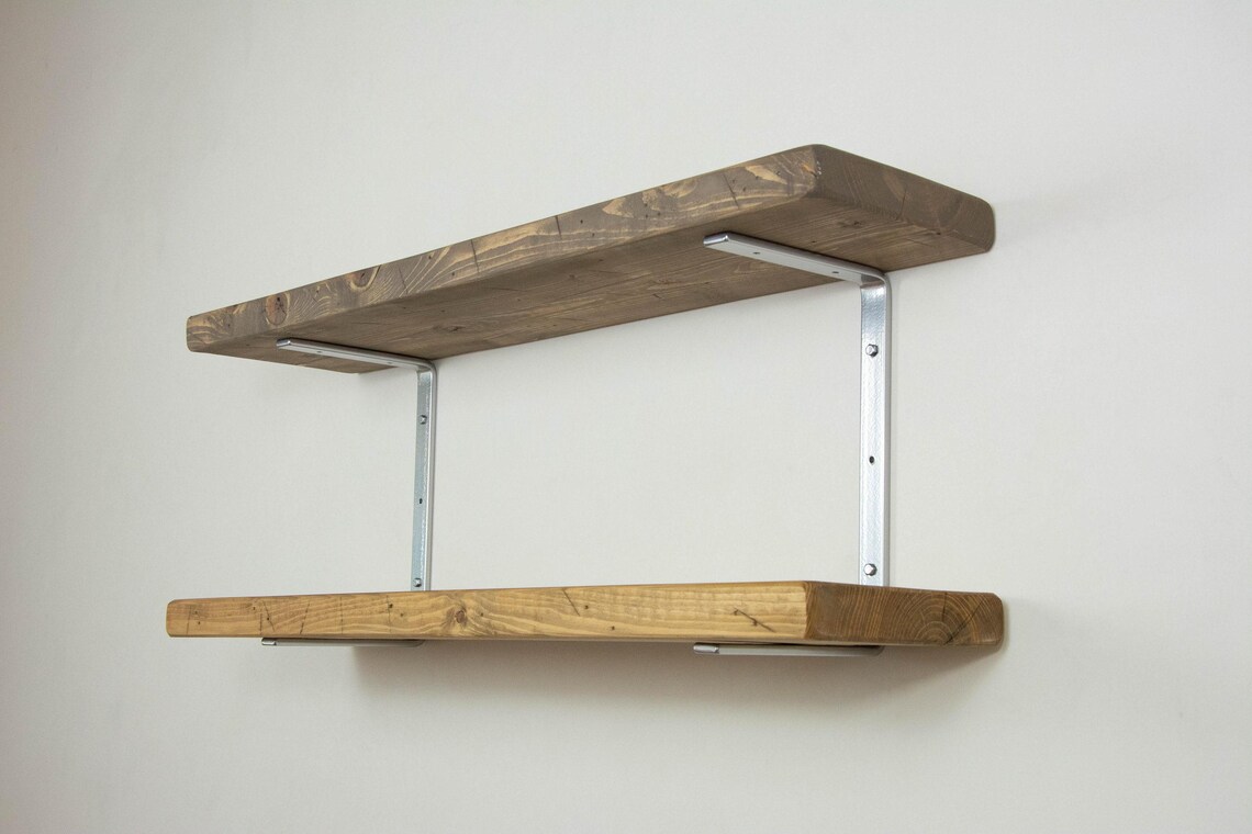 Double Wall Mounted Shelf Brackets - C Shaped Steel Brackets - Heavy ...