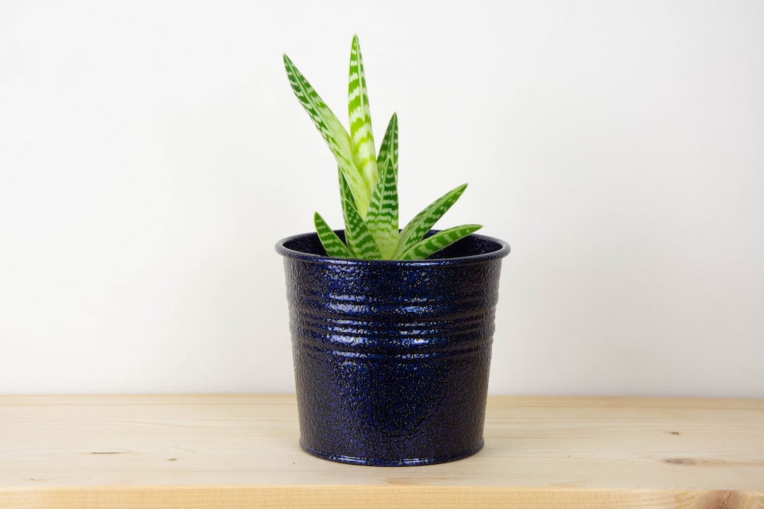 Plant Pot - Metal Plant Pot - Antique Blue Color - Plant Holder - Home ...
