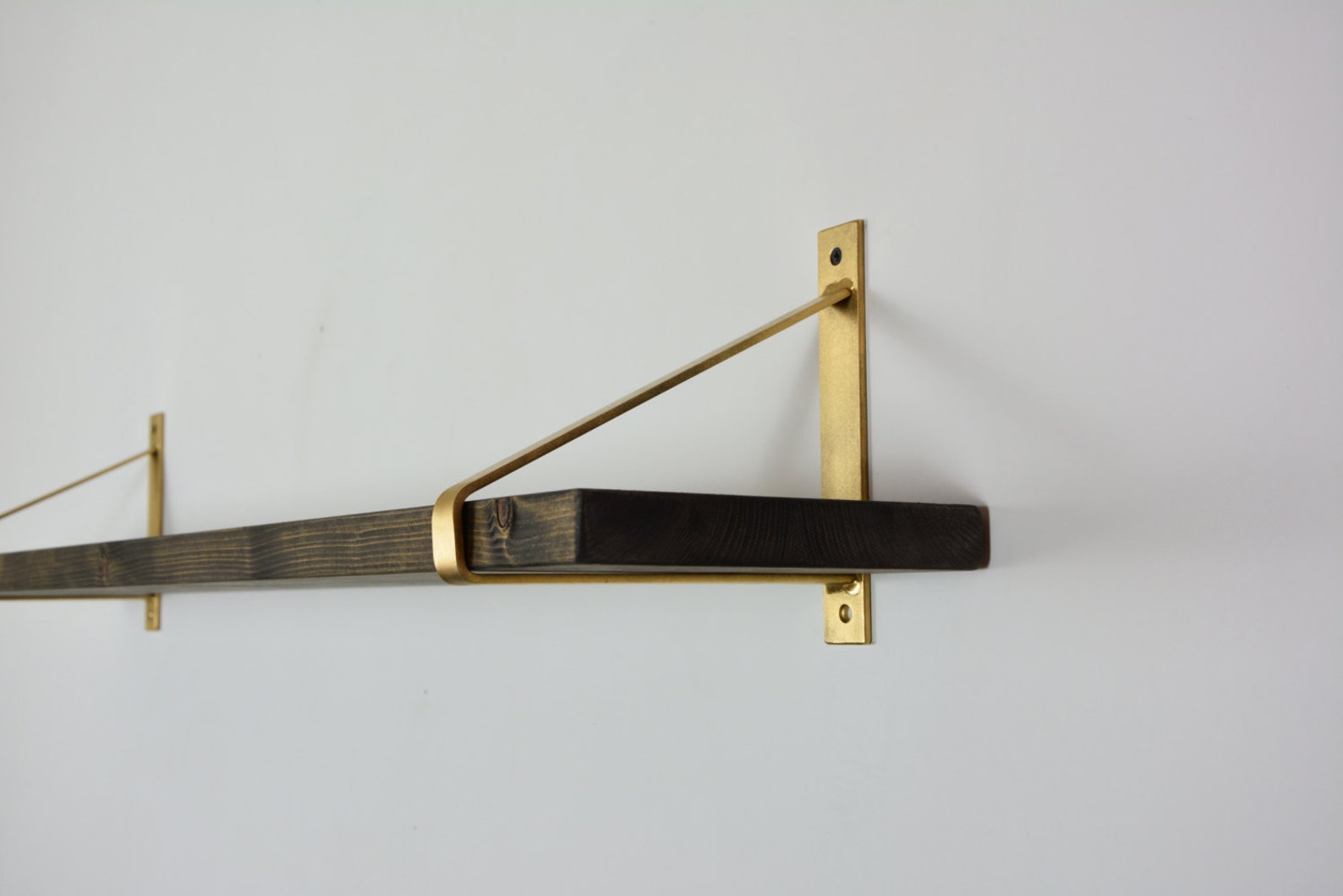 Rustic Wood Shelf With Steel Bracket 32 X 8 | Etsy