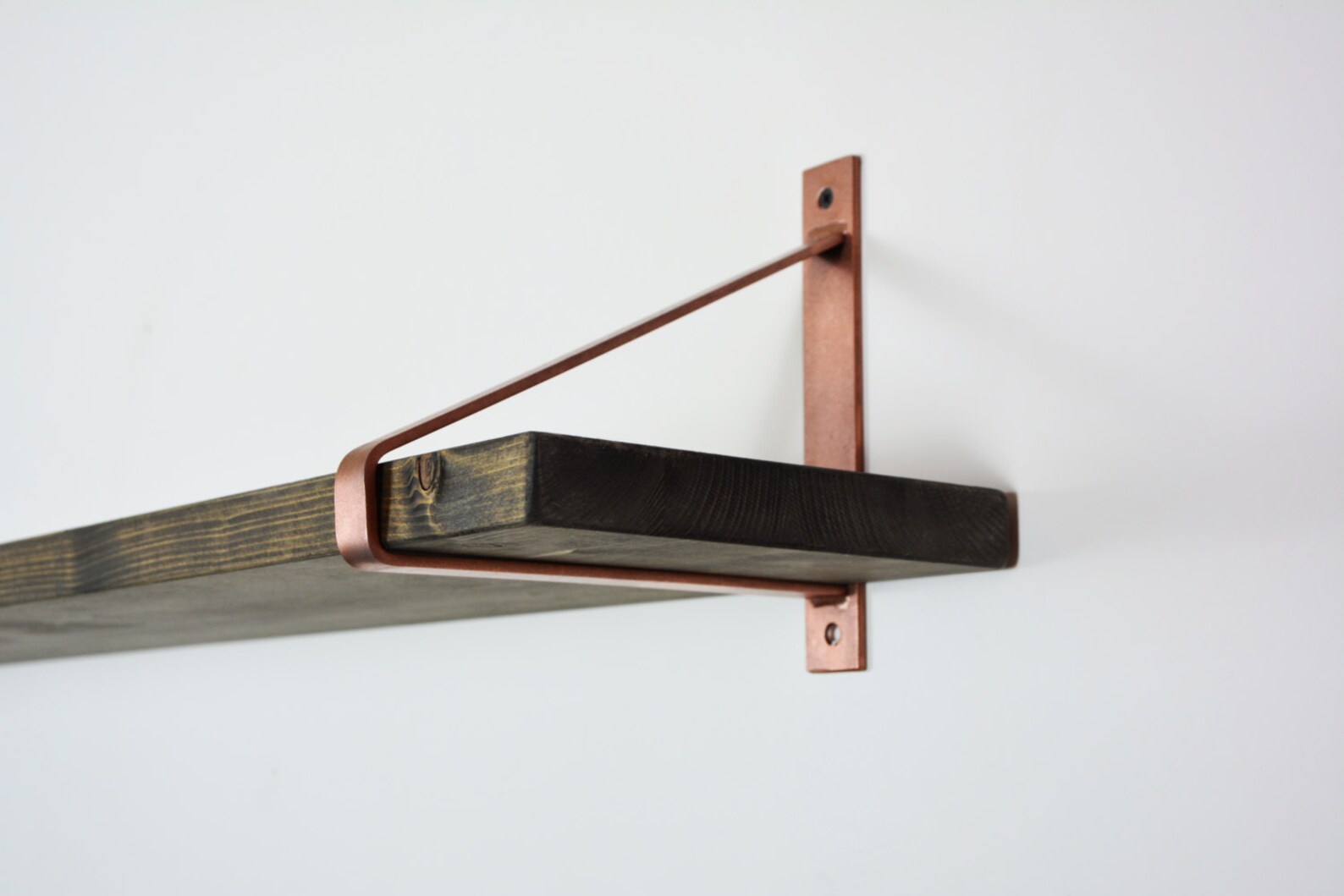 Rustic Wood Shelf With Steel Bracket 32 X 8 | Etsy