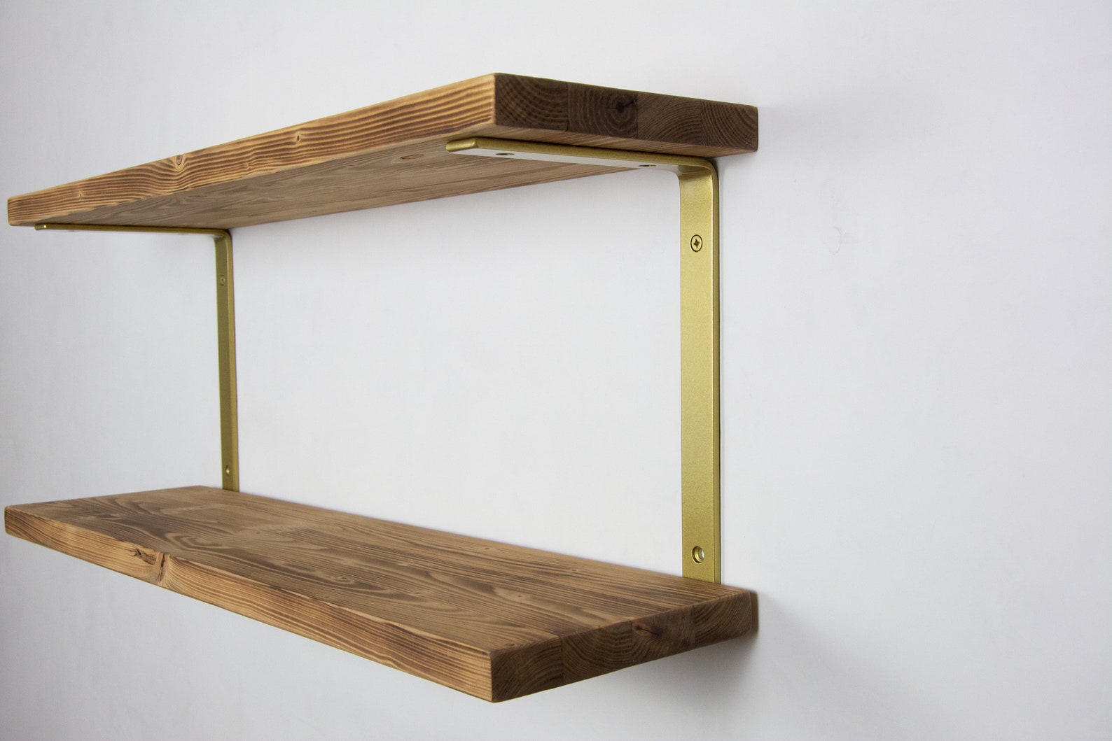 Shelf Brackets With Shelves - Gold/brass Color - Floating Shelves ...