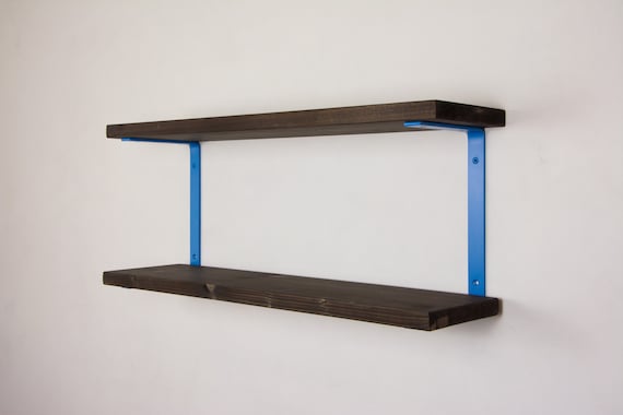 Shelf Brackets With Shelves Blue Matte Color Industrial | Etsy