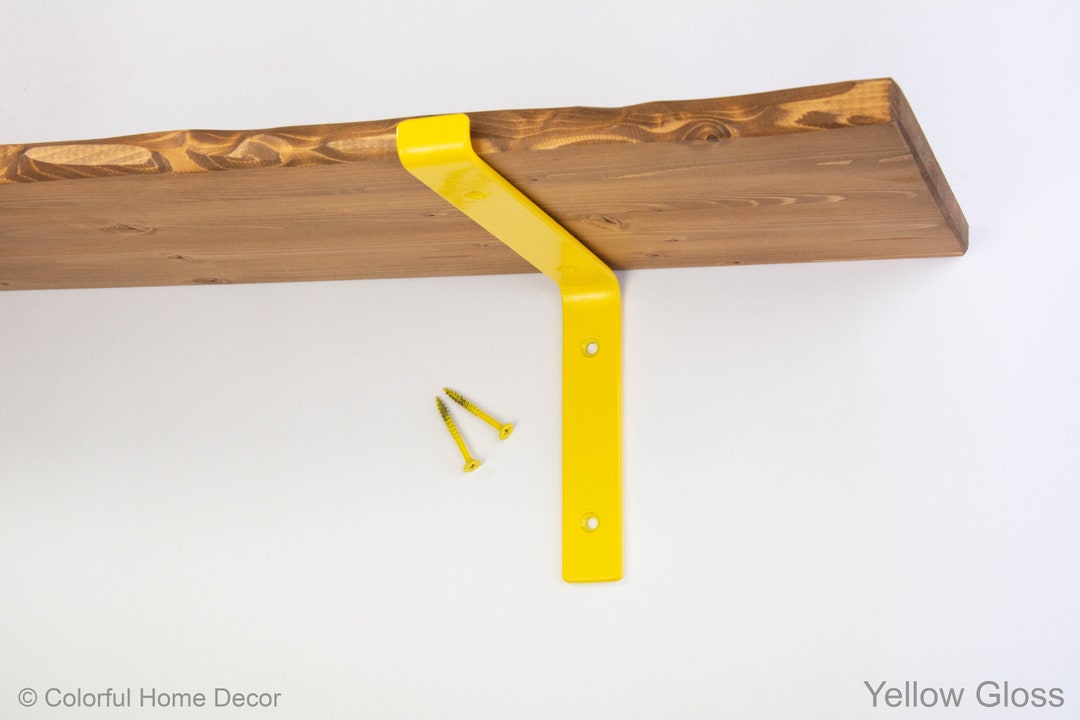 Steel Brackets Yellow Gloss Powder Coated - Heavy Duty Brackets - Shelf ...