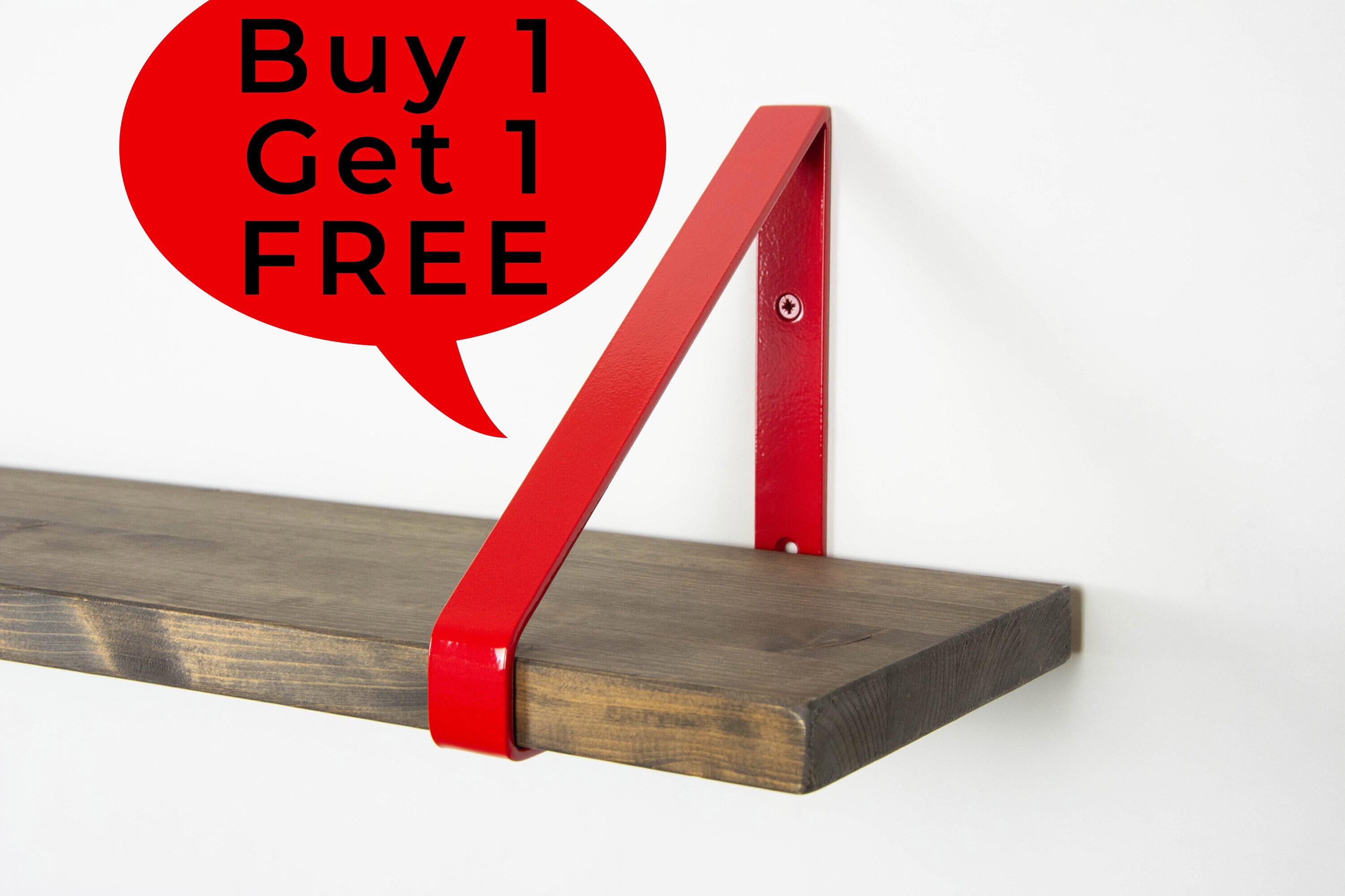 Modern Shelf Bracket For Hanging Shelf - Red Gloss Color