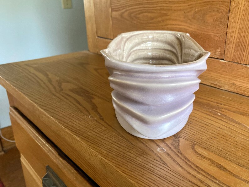 Red Wing Pottery Planter M-1479: Lavender Chevron Art Vase - Etsy