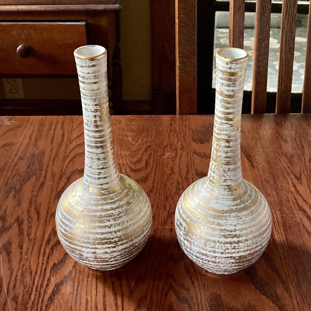 22K Royal Haeger Vase Pottery Gold Pair 1940' S Art Deco Vintage Artist ...