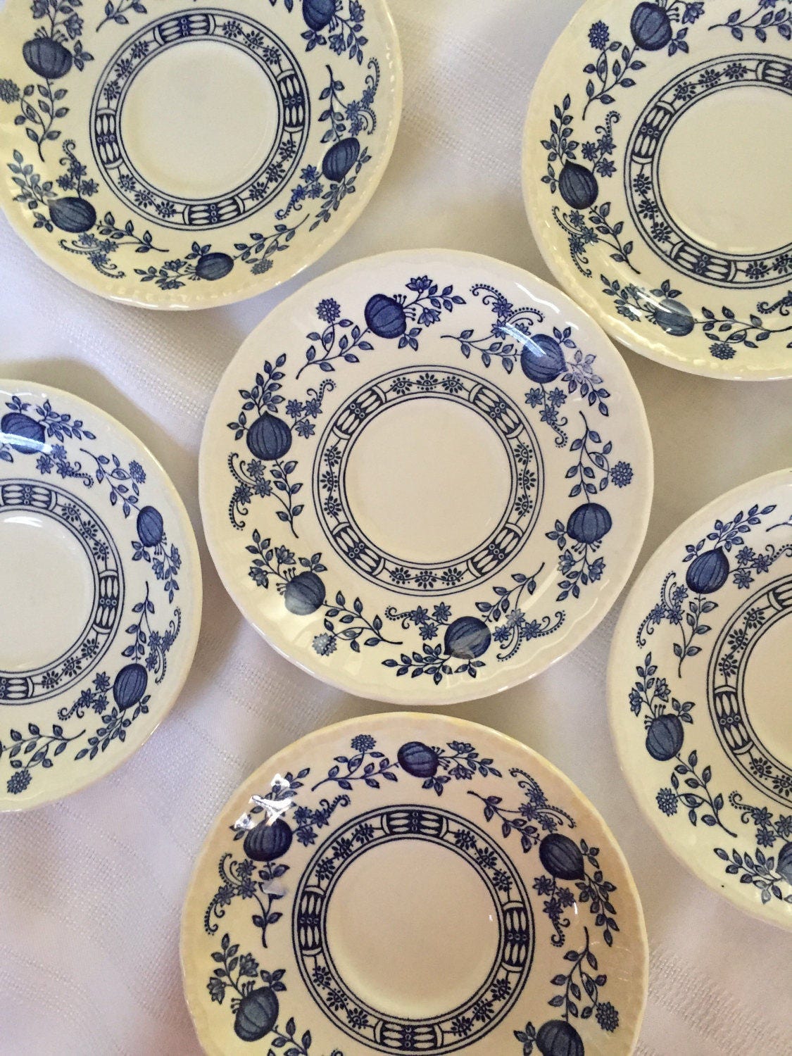 6 White & Blue Onion Pattern Blue Heritage Vintage Glazed - Etsy UK