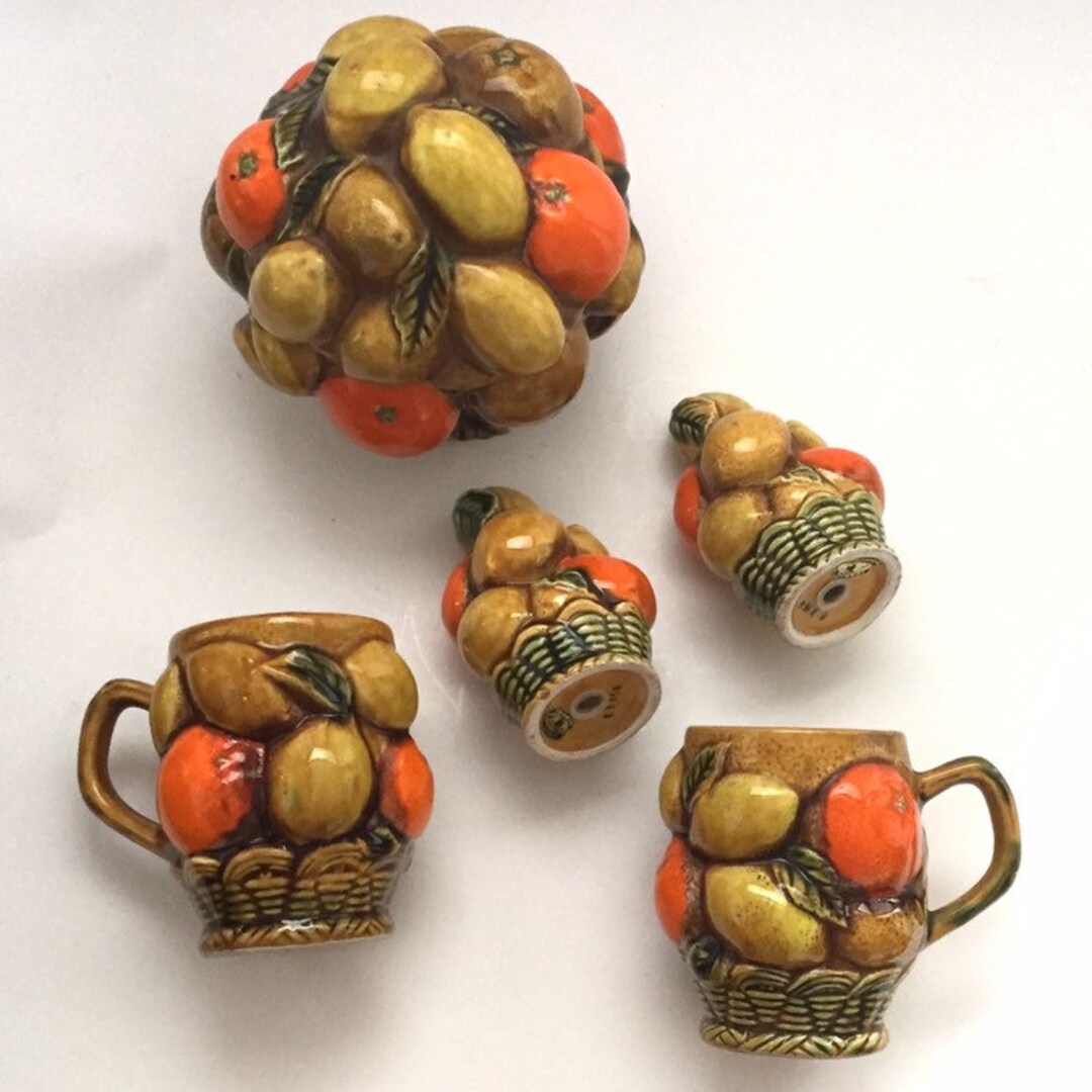 Retro 60's-70's Pottery Inarco Japan 6 Piece Set Ceramic Jar 2 Mugs ...