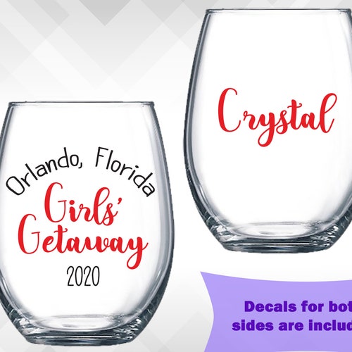 Girls Weekend Cheaper Than Therapy DECALS for Wine Glass Yeti - Etsy