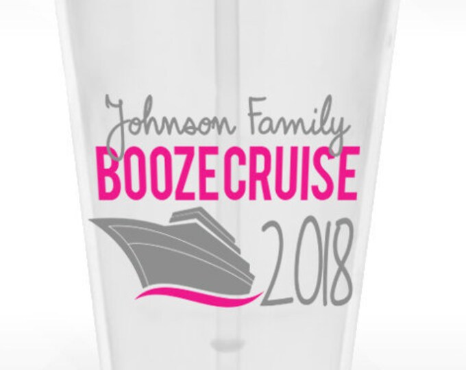 Booze Cruise Wine Glass or Plastic Tumbler DECALS diy Cup | Etsy