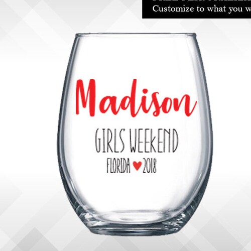 NAME Decals for Girls Weekend Girls Night Out Valentine | Etsy