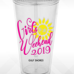 Girls' Weekend Wine Glass or Plastic Tumbler DECALS - Diy Cup Stickers ...