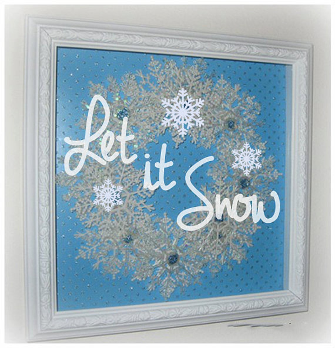 Let It Snow Decal Christmas Shadow Box Decal Winter - Etsy
