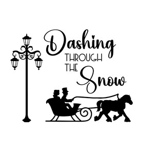Dashing Through the Snow - Holiday Vinyl Sticker -christmas Decal ...