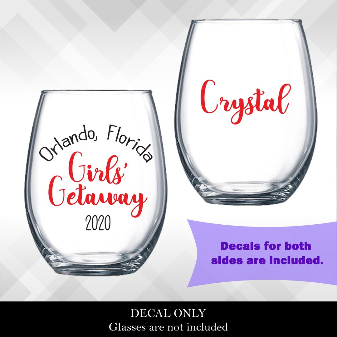 Girls Getaway DECALS for Wine Glass, Yeti or Plastic Tumbler - Diy ...