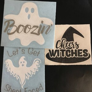 Boozin' - Halloween Decal for Wine Glasses, Plastic Cups and Tumblers ...