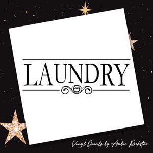 Laundry Vinyl Sticker Decal - Trendy Shabby Chic Laundry Room or ...