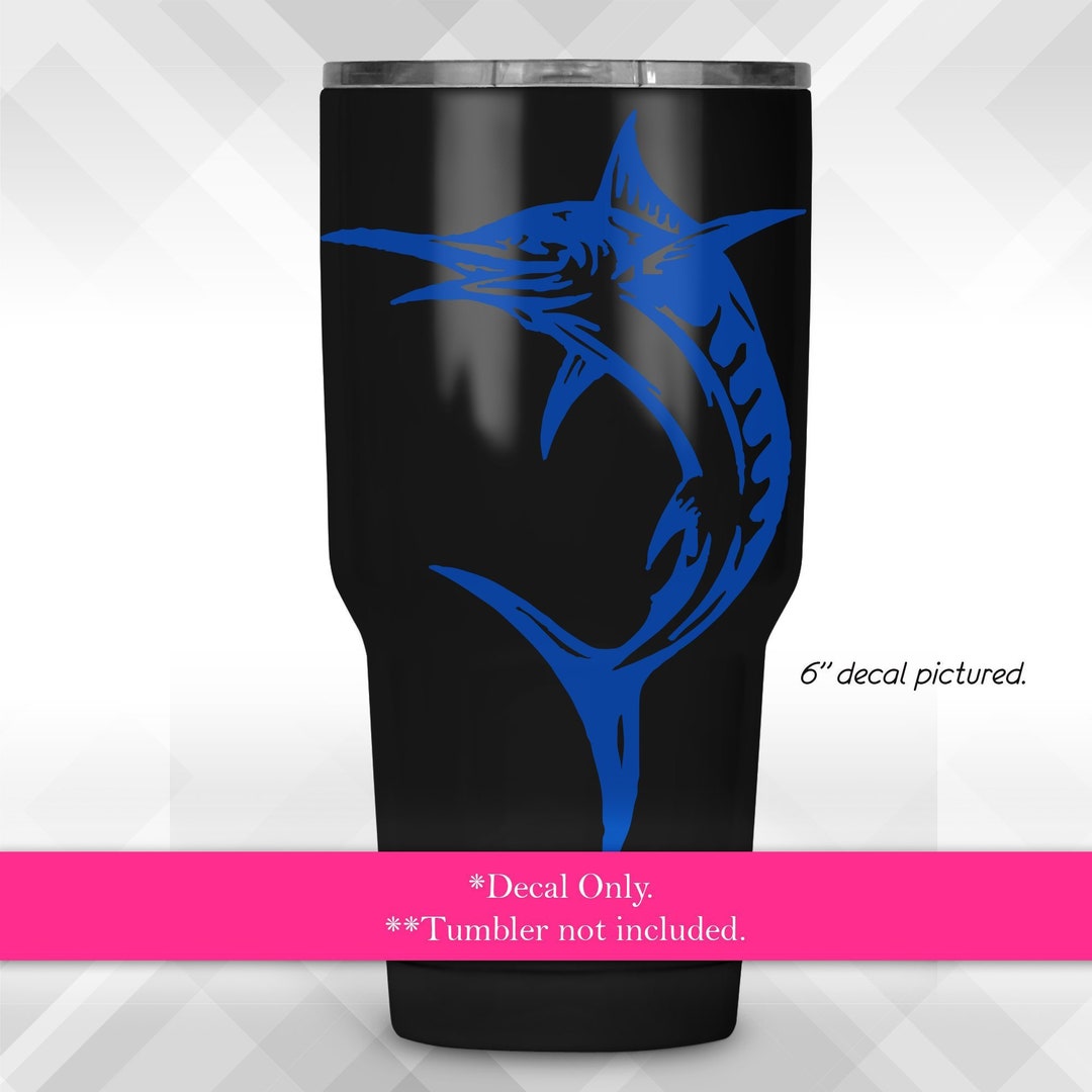 Marlin Fish Fishing Decal Sticker - Yeti Cups, Tumblers, Tackle Box ...