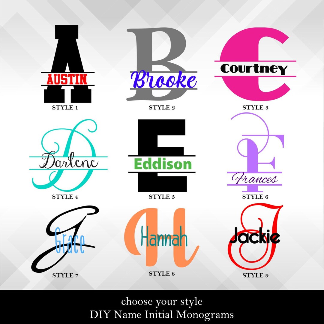 Monogram Decal Name Initial Decals for Tumblers Wine - Etsy