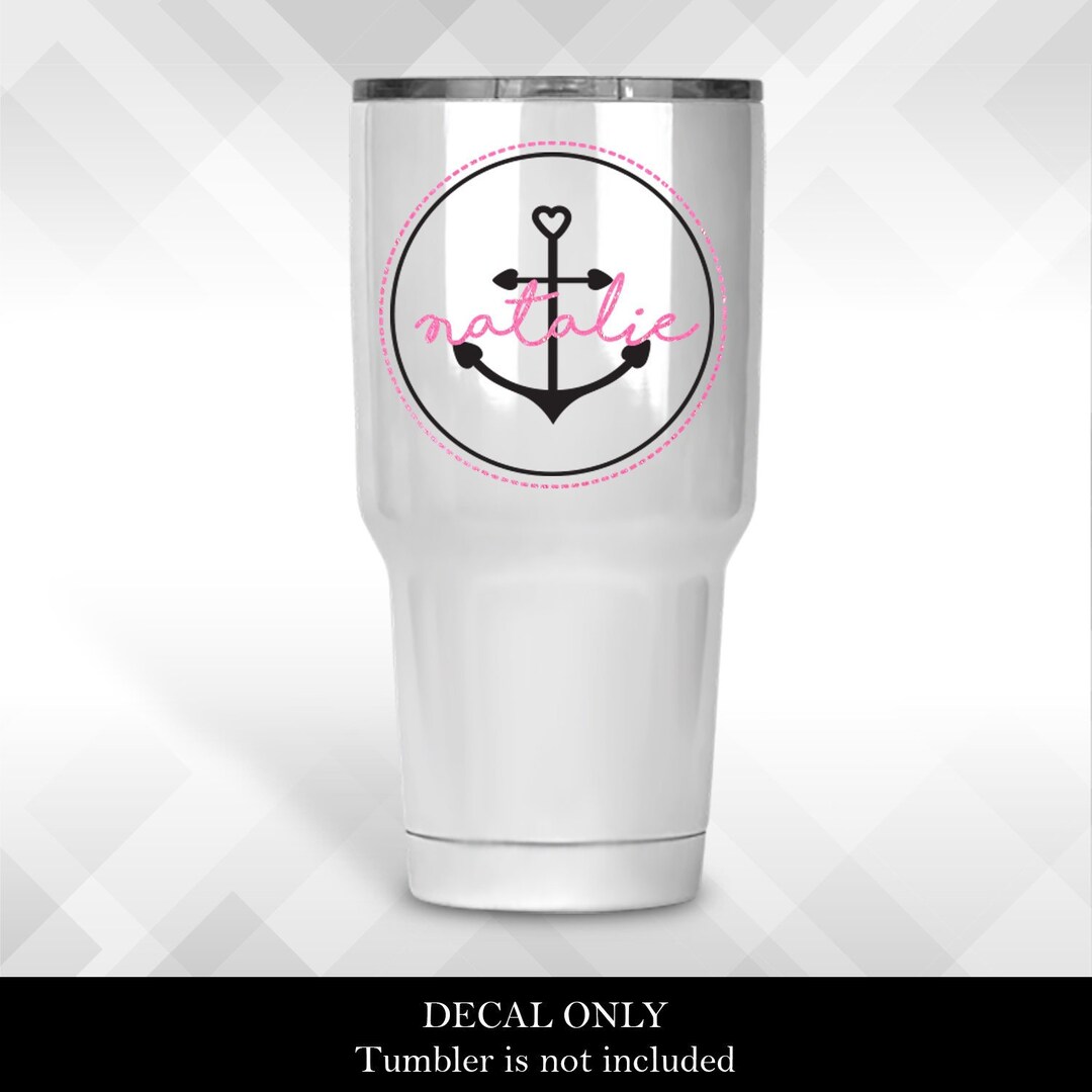 Anchor Monogram Custom Decal Vinyl Sticker Initials - Etsy