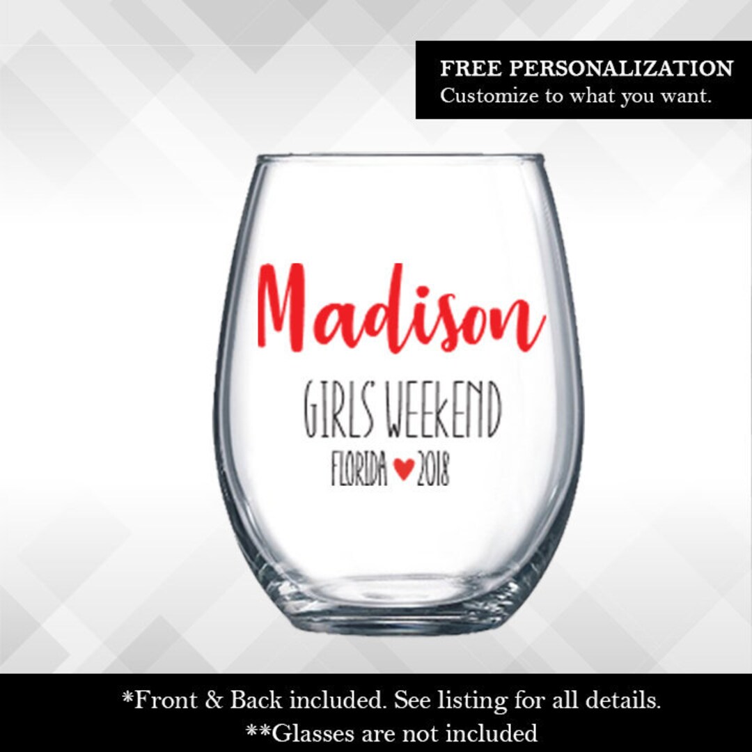 NAME Decals for Girls Weekend, Girls Night Out, Valentine Girls Weekend ...