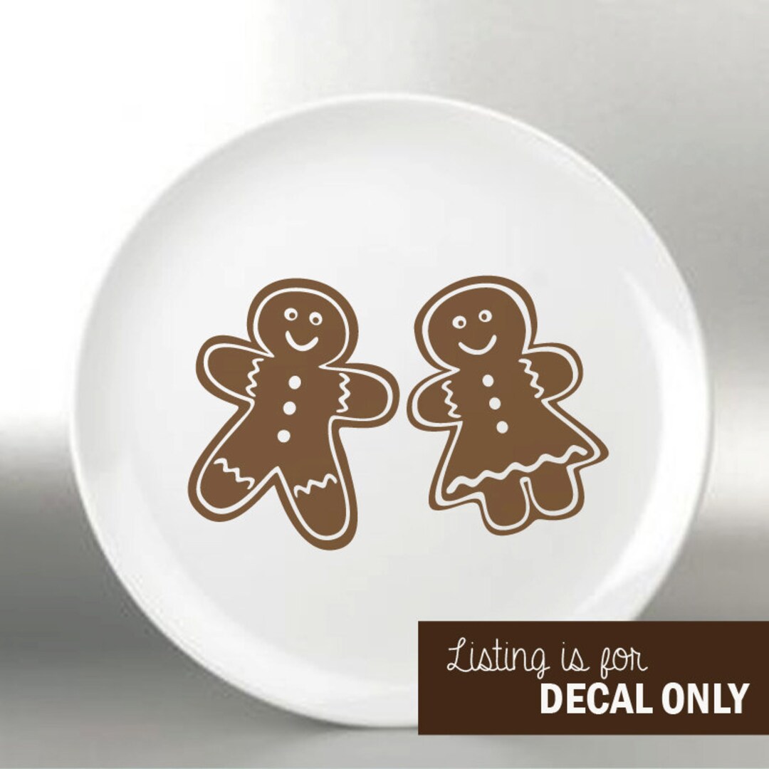 Gingerbread Man and Woman Decal - Christmas Gingerbread Couple ...