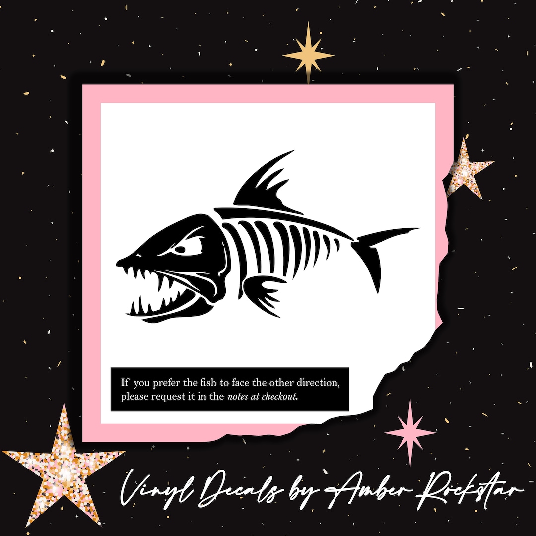 Death Skeleton Bonefish Fishing Decal Sticker - Tackle Box Boat Car ...