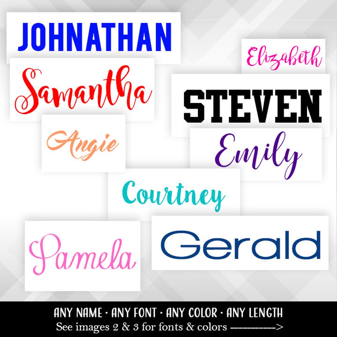 Tumbler Name Vinyl Decal Choose Length of Name Many Fonts - Etsy