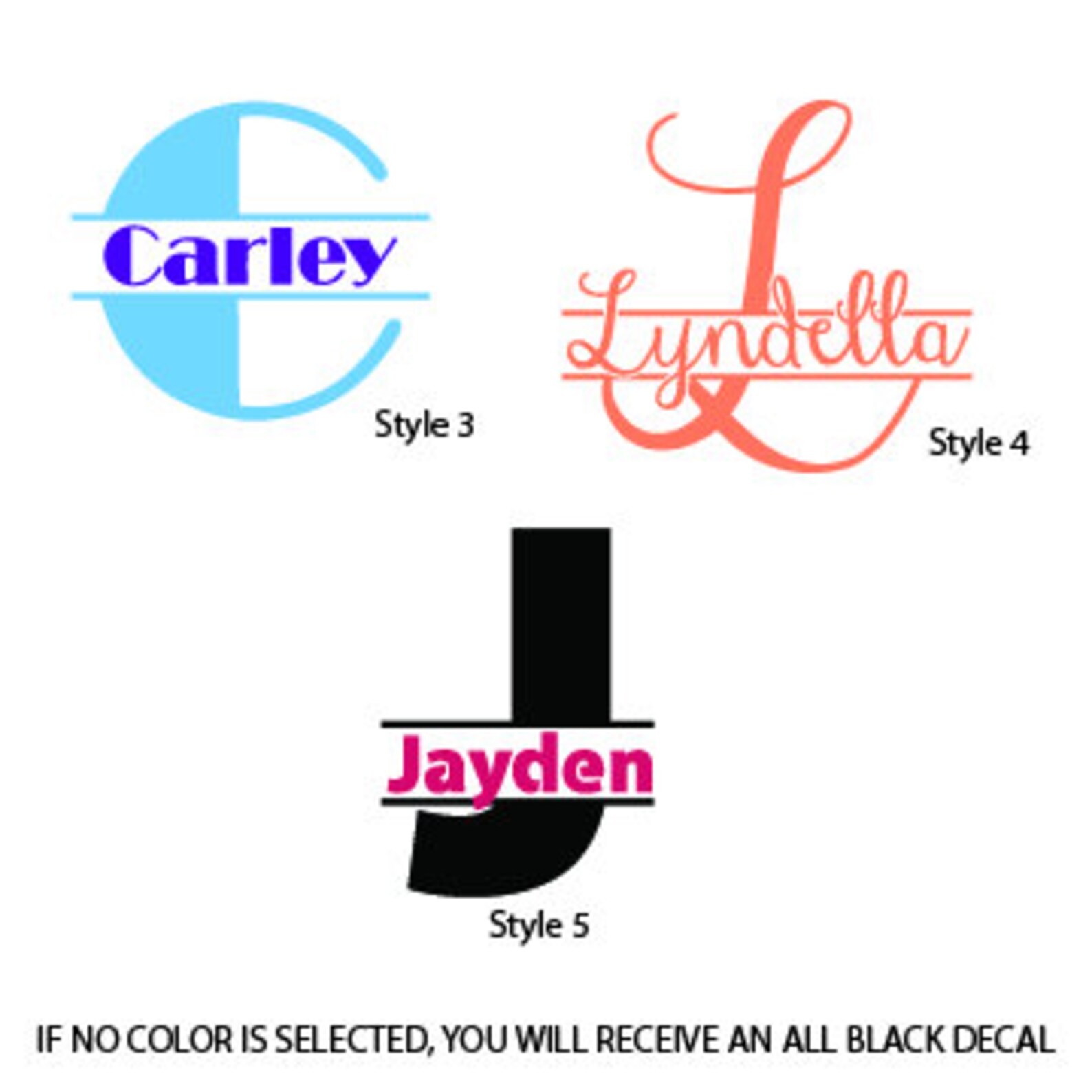 Monogram Decal Name Initial Decals for Tumblers, Wine Glasses, Water ...