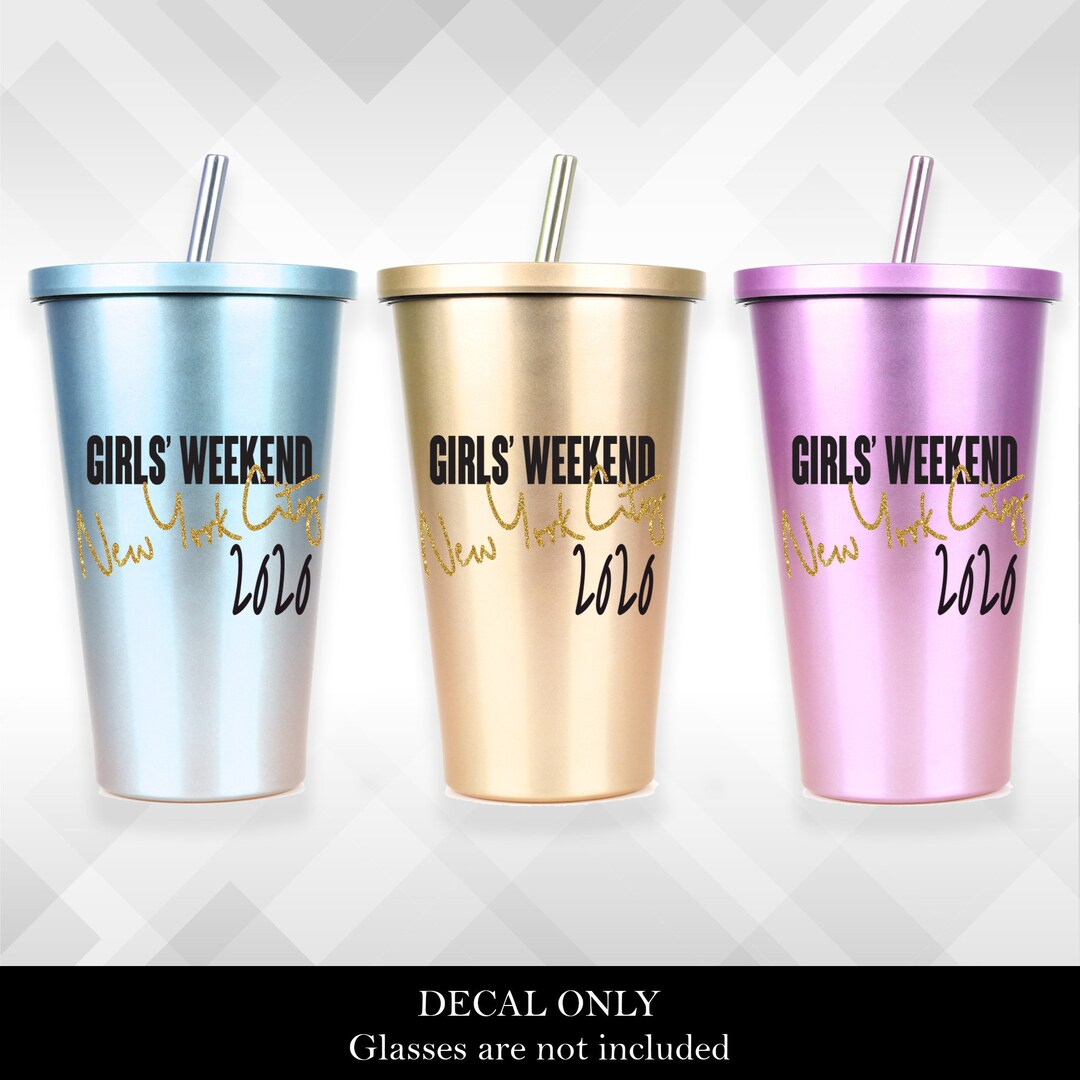 Girls Weekend Wine Glass or Plastic Tumbler DECALS - Diy Cup Stickers ...