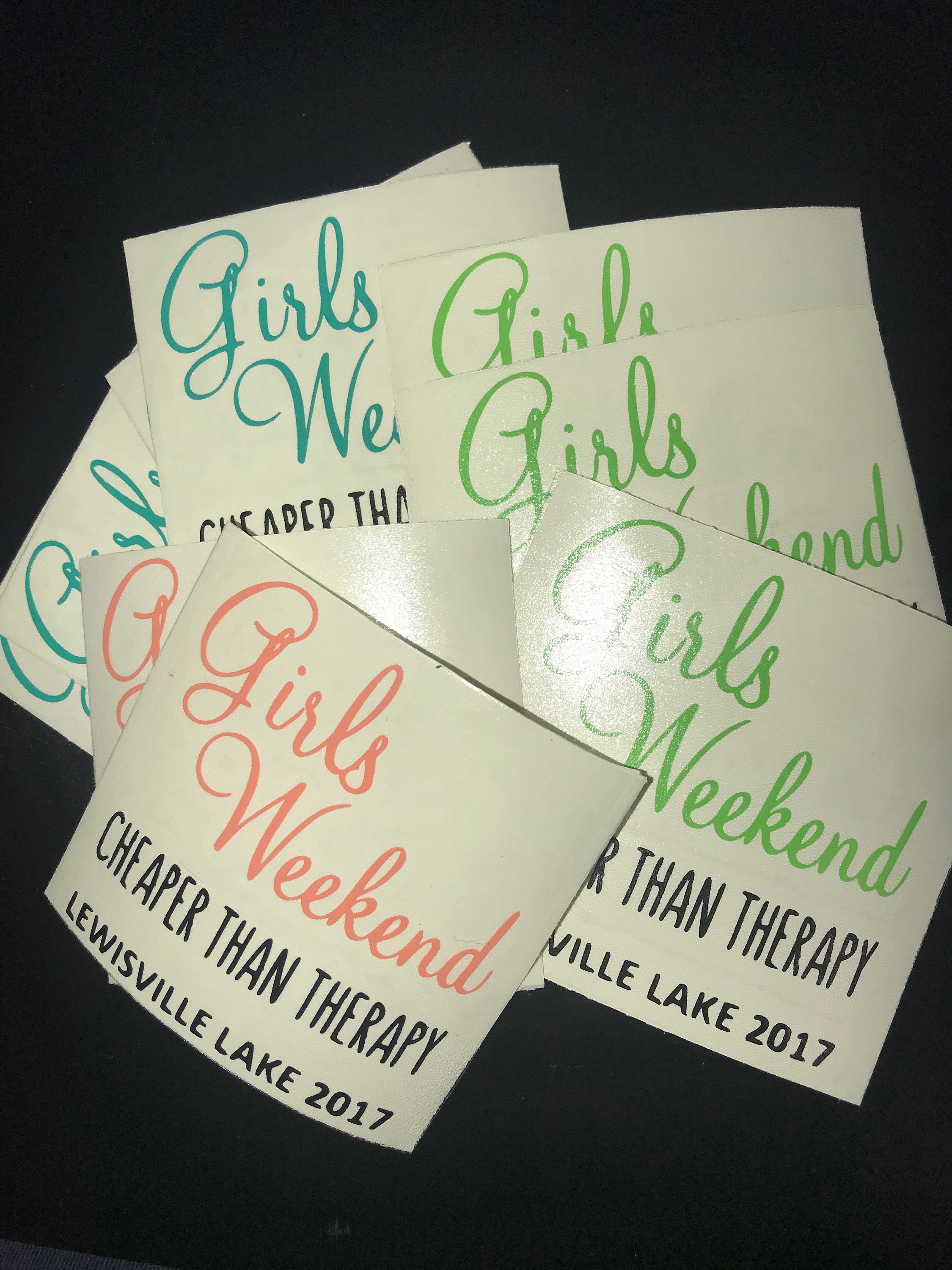 Girls Weekend Cheaper than Therapy DECALS for Wine Glass, Yeti or ...