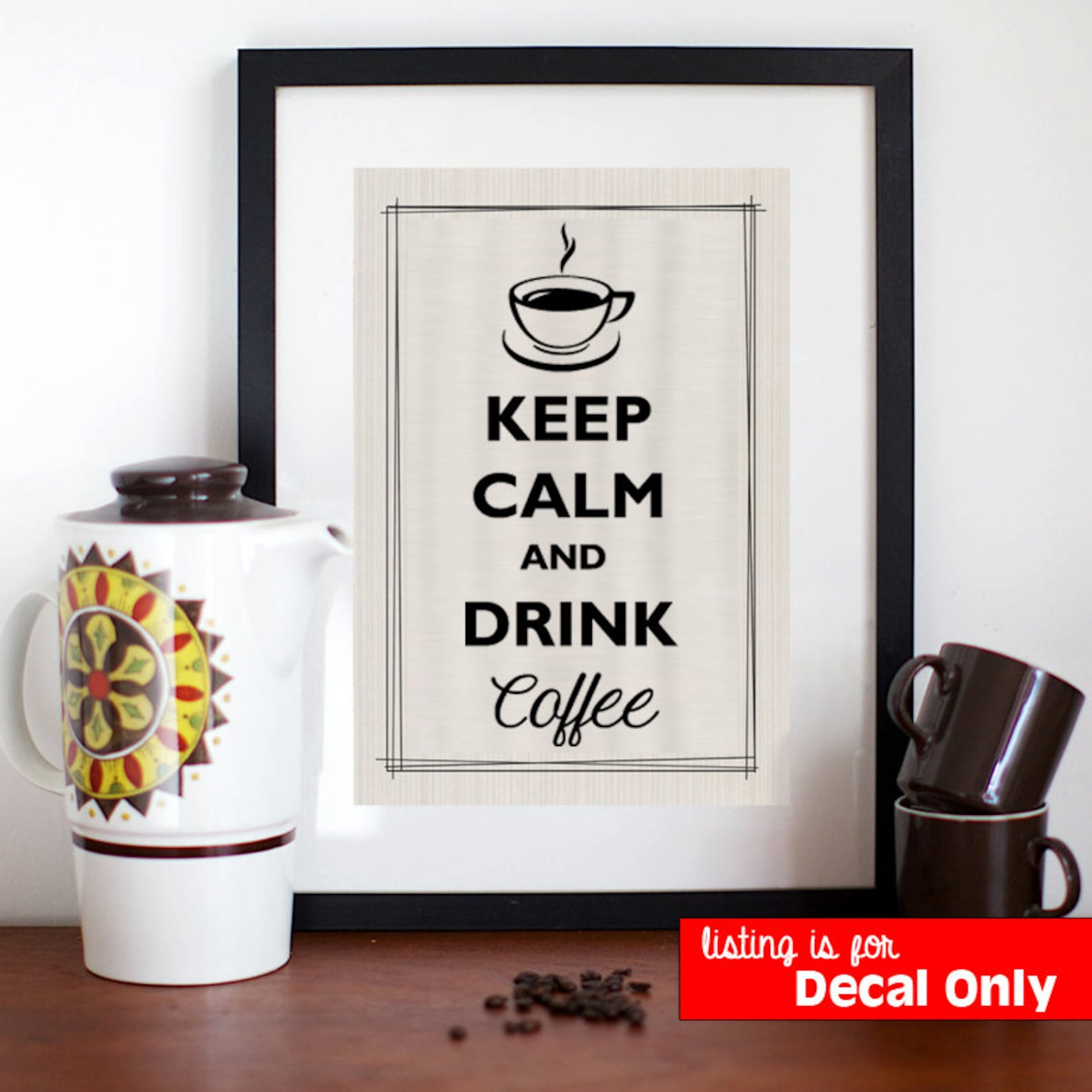 Keep Calm and Drink Coffee Vinyl Sticker Decal / Sticker - Etsy