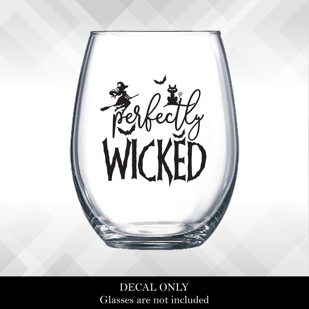 Perfectly Wicked DECAL Witches Bats Cats Halloween for - Etsy