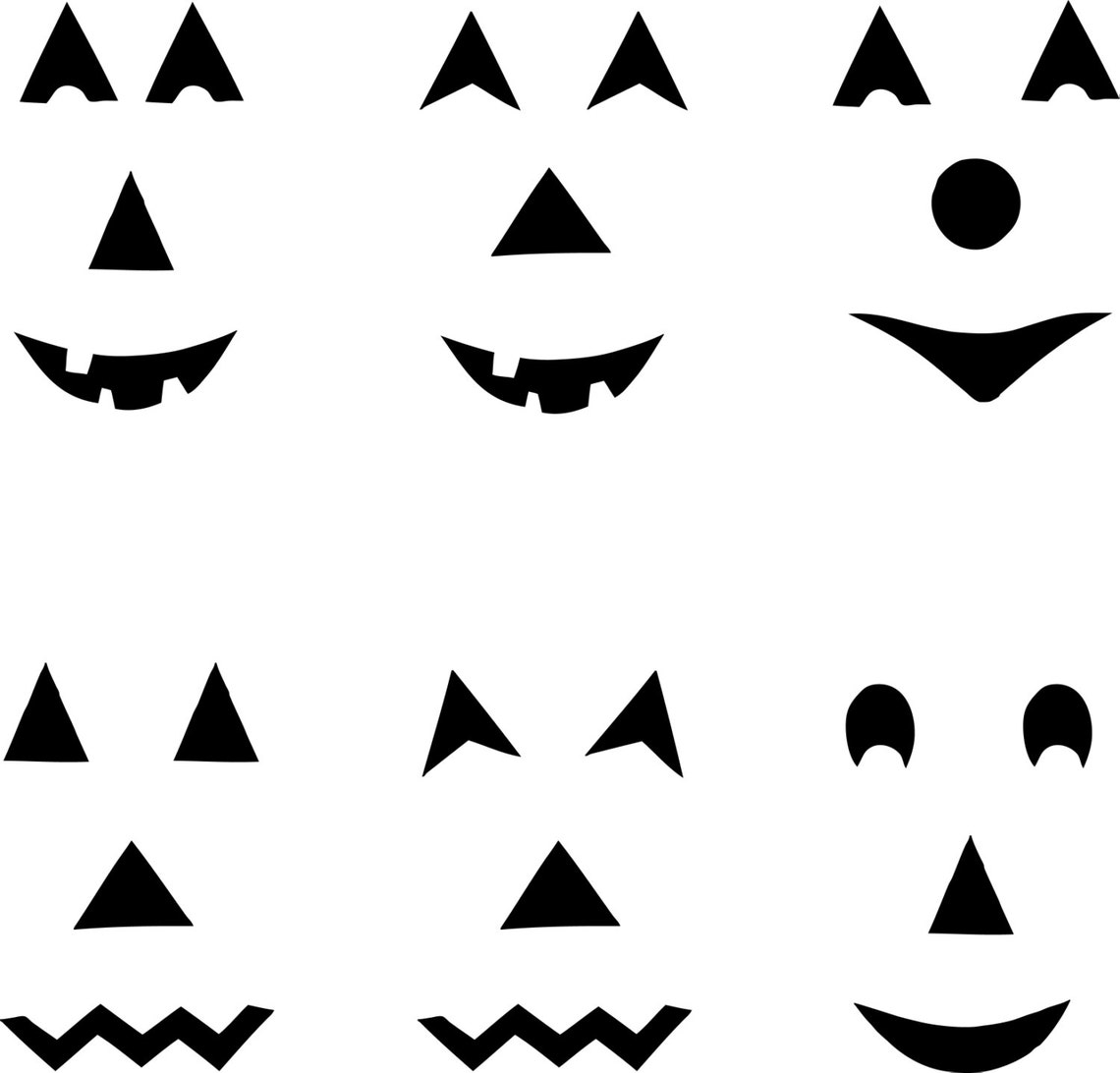 Jack-o-lantern Pumpkin Faces Set of 6 Halloween Pumpkin - Etsy