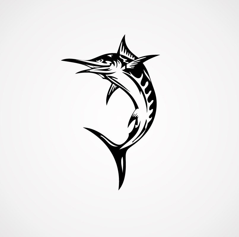 Marlin Fish Fishing Decal Sticker - Yeti Cups, Tumblers, Tackle Box ...