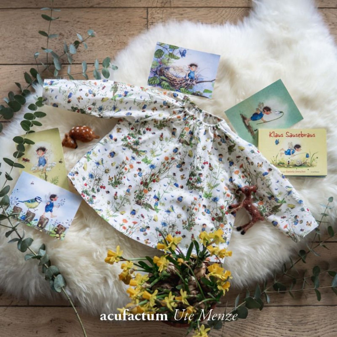 Acufactum German Fabric: Summer Fairy Boy Beautiful Heavier Cotton ...