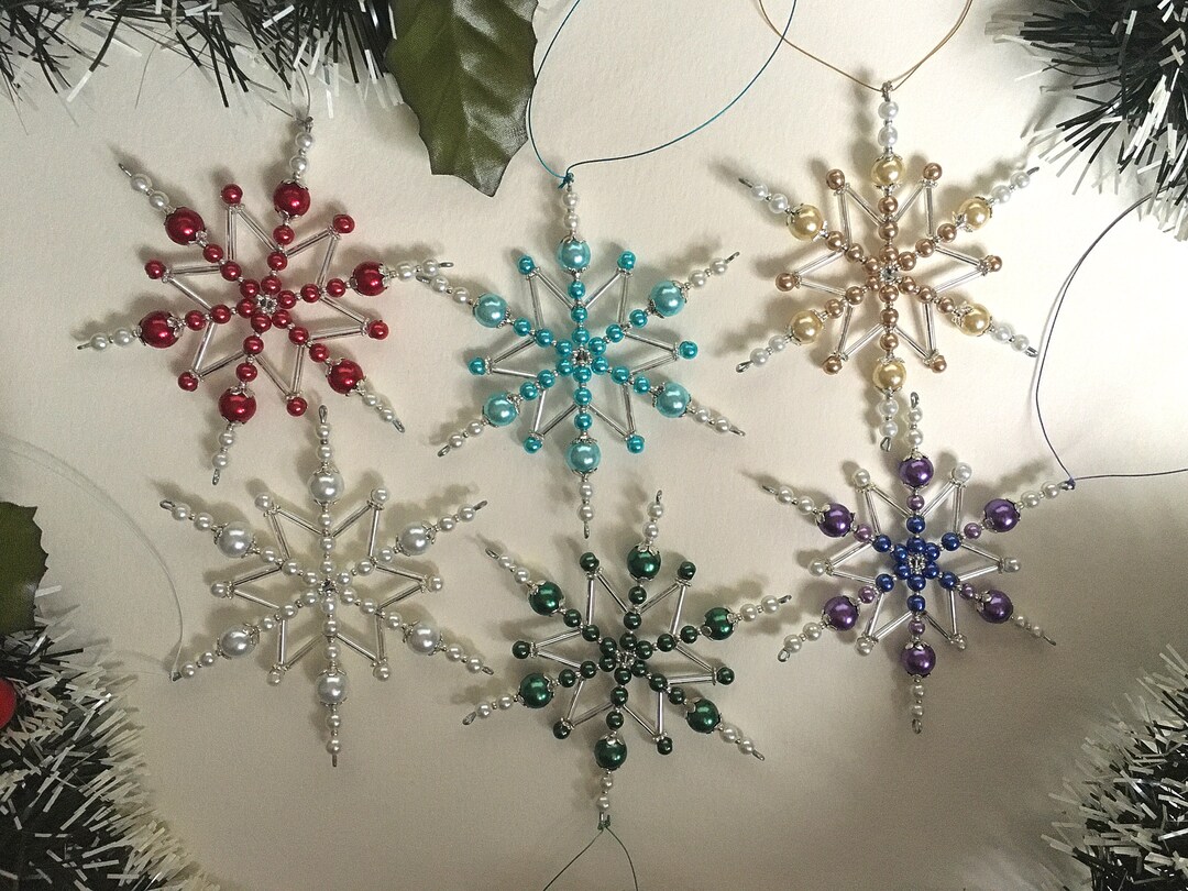 Wire Snowflake Christmas Tree Decoration Small Handmade Xmas - Etsy