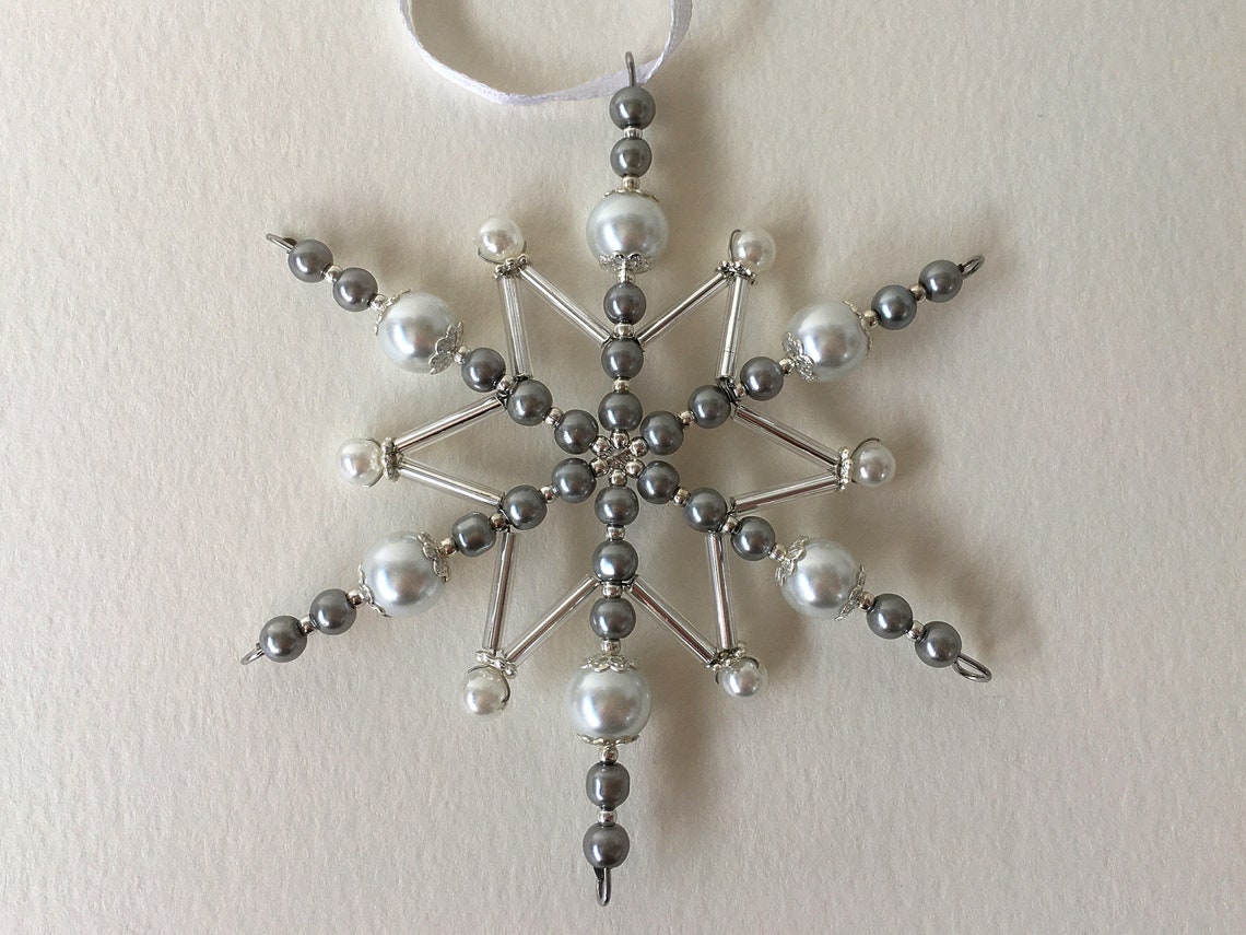 Wire Snowflake Christmas Tree Decoration Small Handmade Xmas - Etsy UK