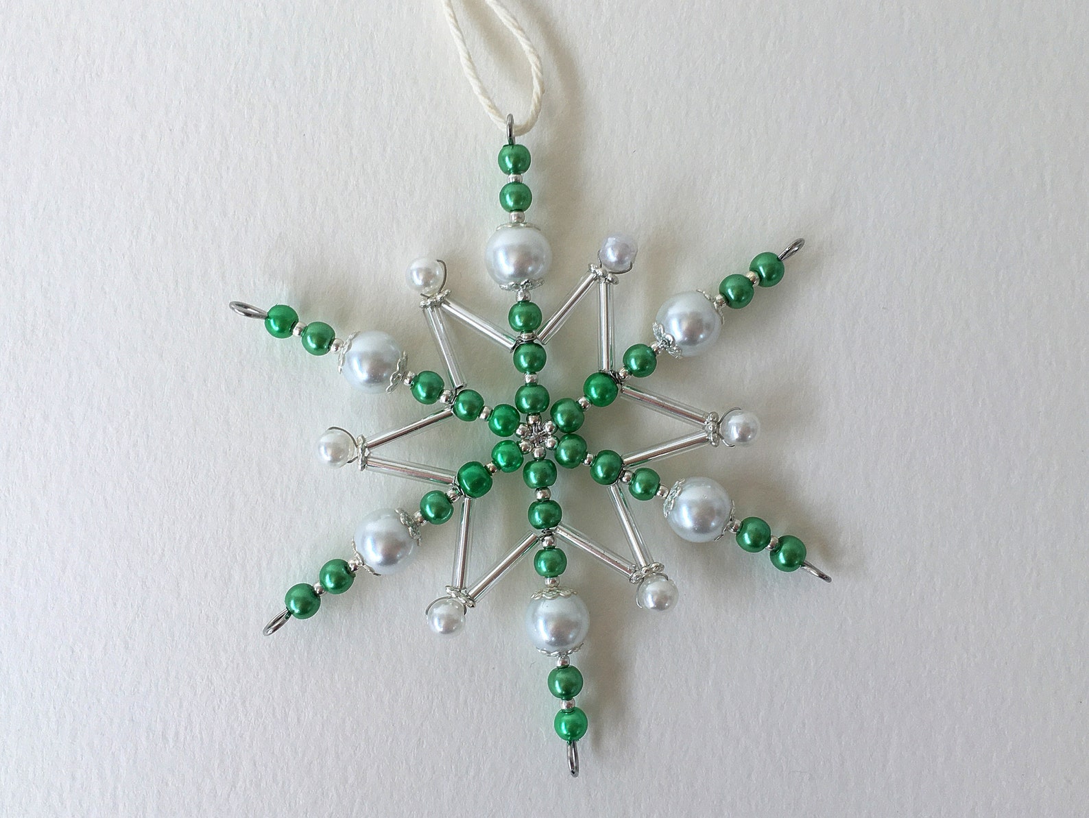 Wire Snowflake Christmas Tree Decoration Small Handmade Xmas - Etsy
