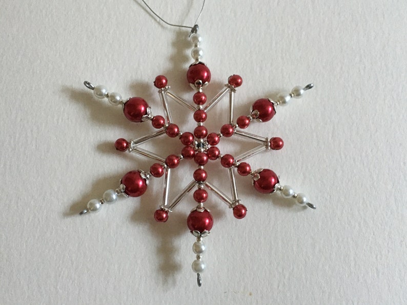 Wire Snowflake Christmas Tree Decoration Small Handmade Xmas - Etsy