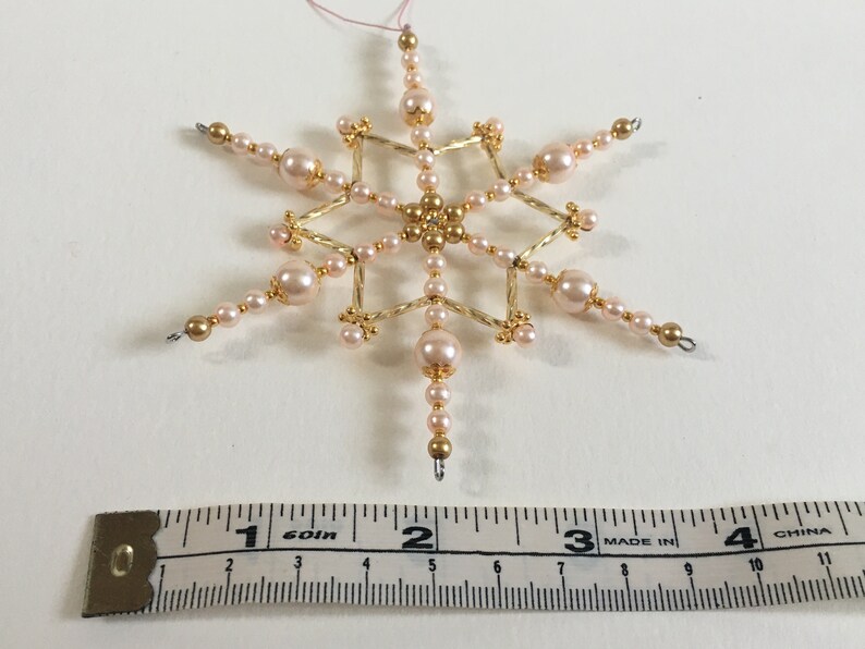 Wire Snowflake Christmas Tree Decorations Handmade Gold Xmas - Etsy