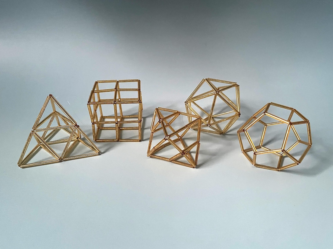 Platonic Solids Set: Tetrahedron, Hexahedron, Octahedron, Dodecahedron ...