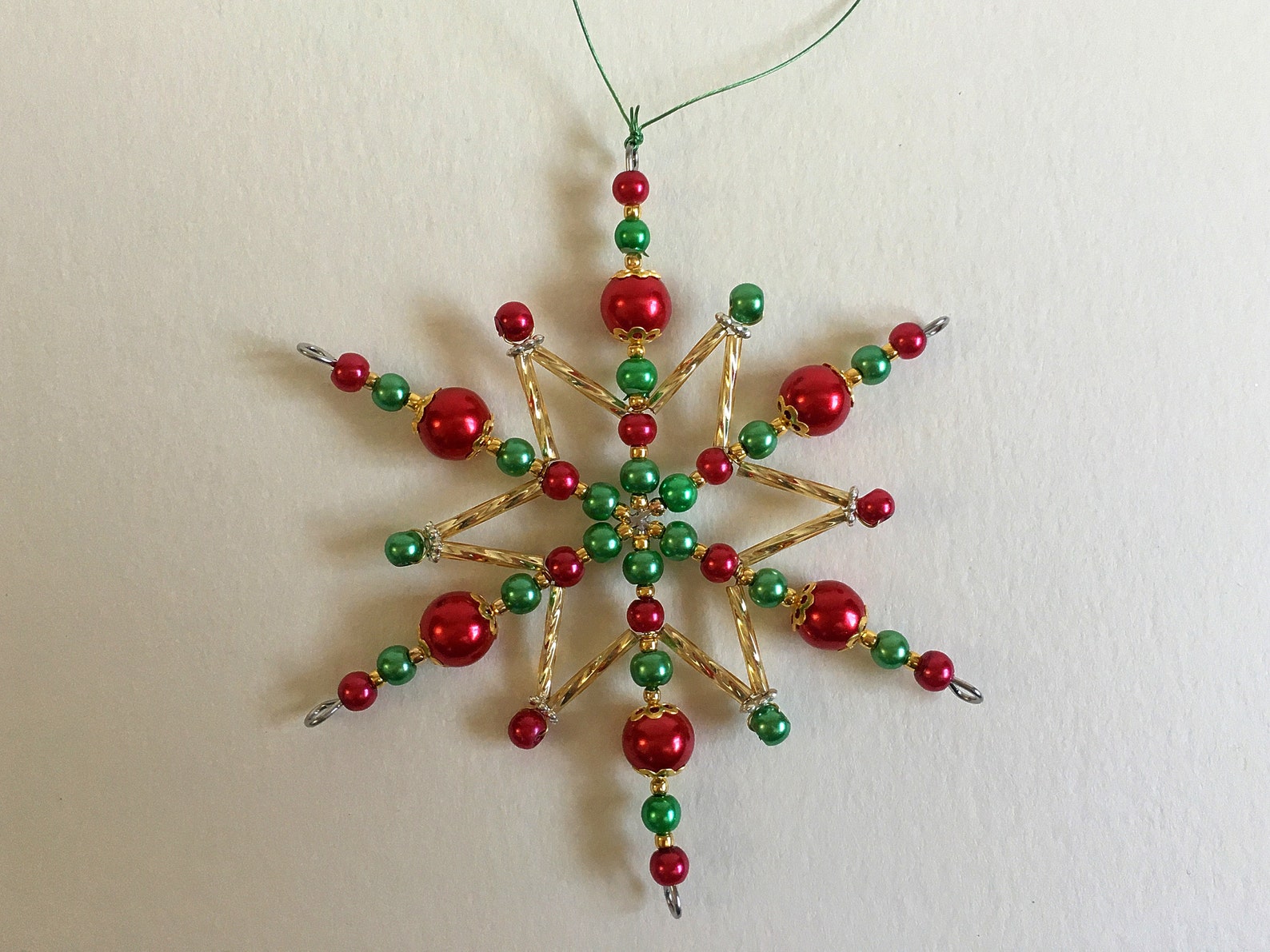 Wire Snowflake Christmas Tree Decoration Small Handmade Xmas - Etsy UK