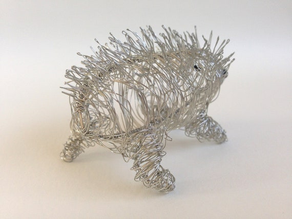 Wild Animal Wire Sculptures Wire Hedgehog, Cute Animal Sulpture,