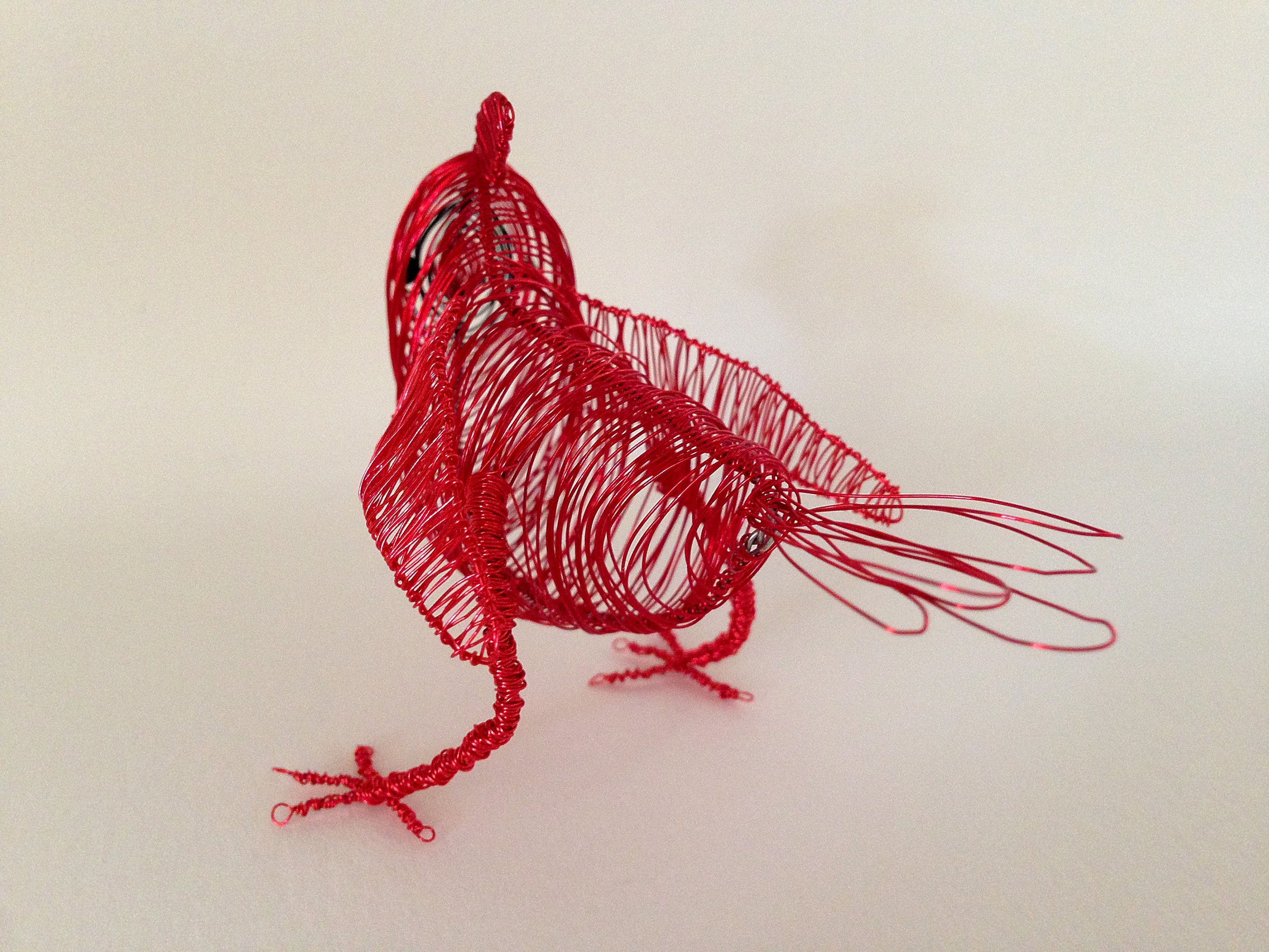 Northern Cardinal Wire Sculpture *ruby* Miniature Animal, Unique Home ...