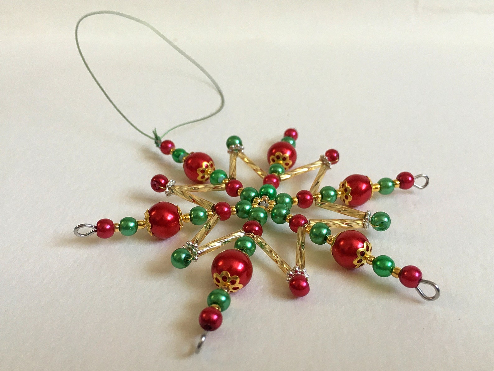 Wire Snowflake Christmas Tree Decoration Small Handmade Xmas - Etsy UK
