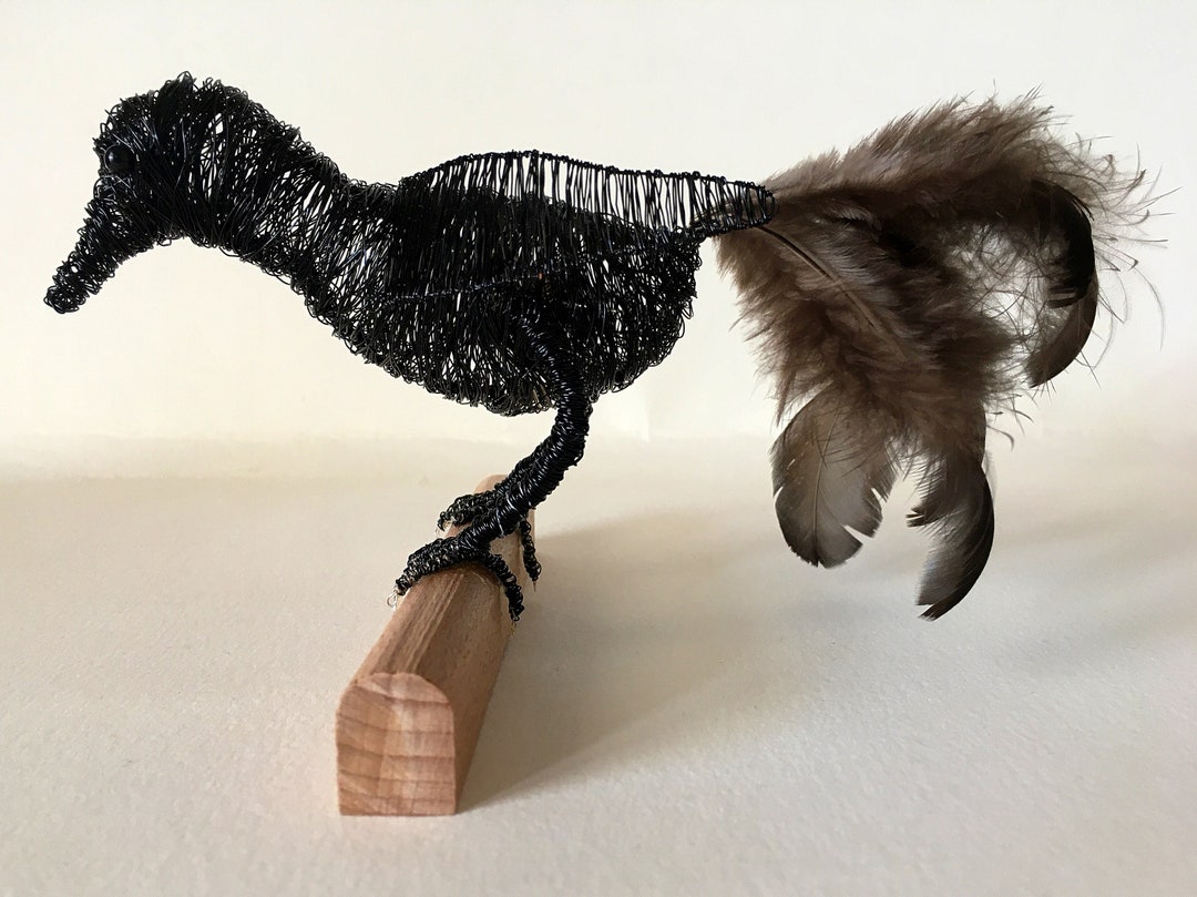Starling Sculpture *pepper* Unique Home Decor, Perching Wire Bird Art ...