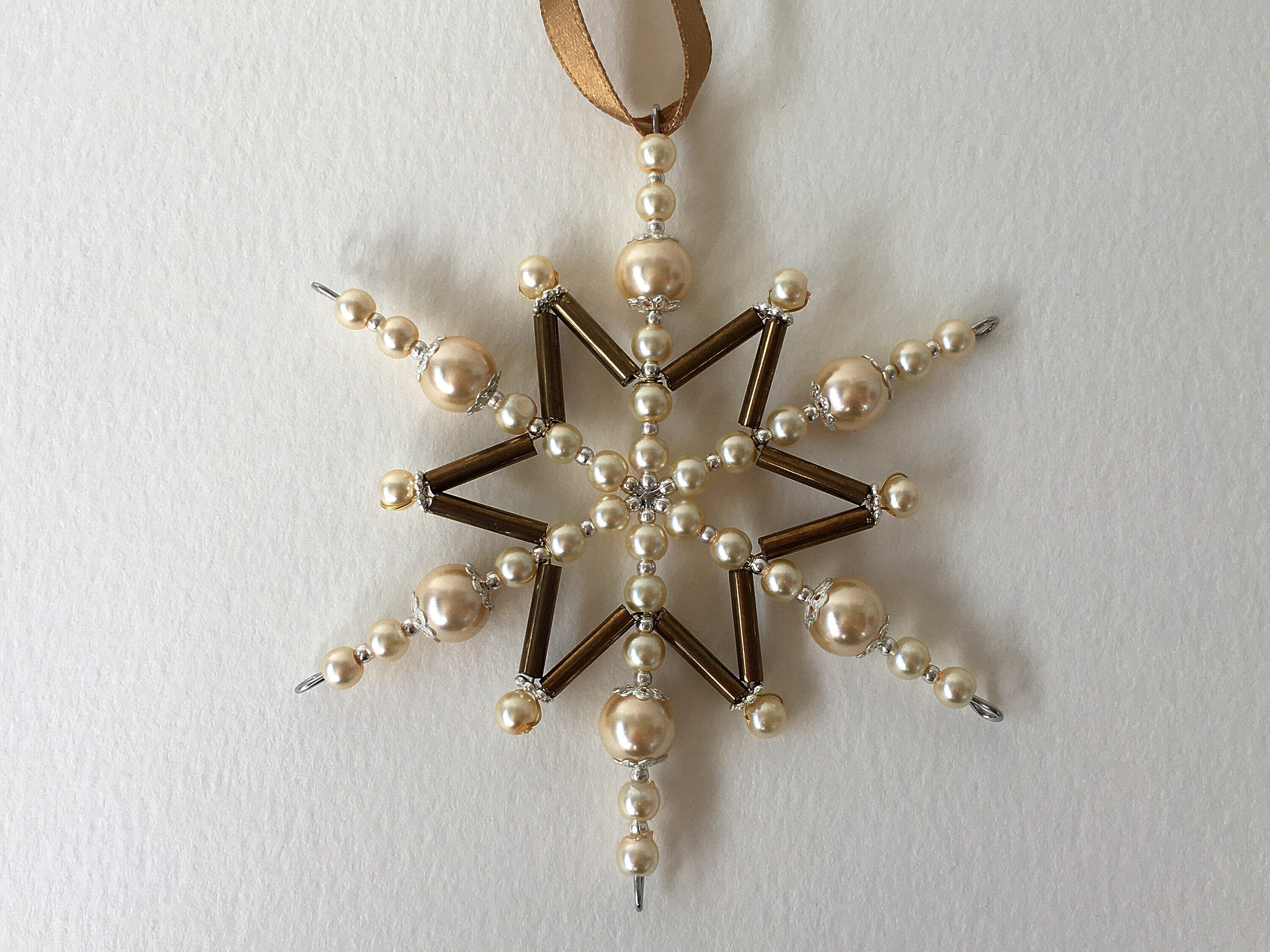 Wire Snowflake Christmas Tree Decoration Small Handmade Xmas - Etsy UK